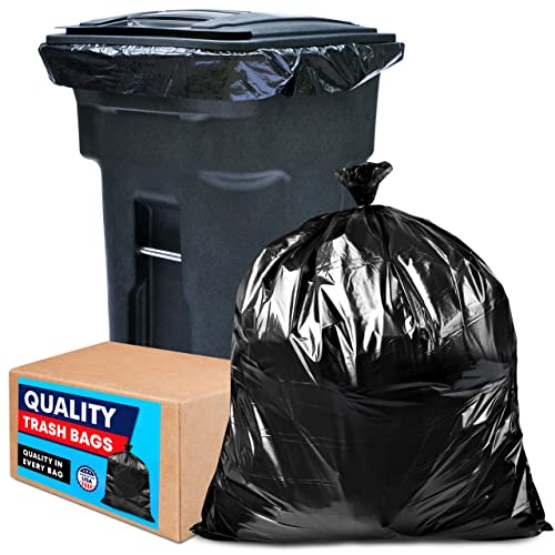 95-96 Gallon Trash Bags, (Huge 25 Bags w/Ties) Extra Large Trash Bags, 90 Gallon, 95 Gallon, 96 Gallon, 100 Gallon Trash Bags