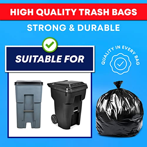 95-96 Gallon Trash Bags, (Huge 25 Bags w/Ties) Extra Large Trash Bags, 90 Gallon, 95 Gallon, 96 Gallon, 100 Gallon Trash Bags