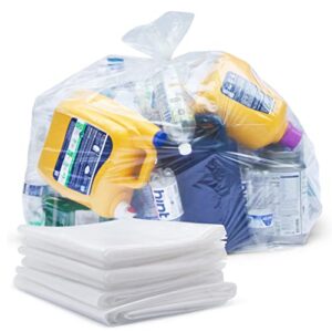 65 gallon clear trash bags , (50 bags w/ties) clear recycling plastic garbage bags. 60 gallon, 64 gallon, 65 gallon trash bags