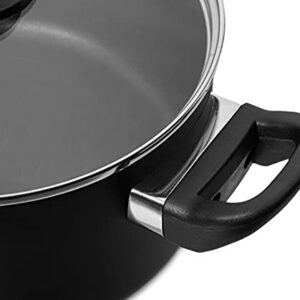 Amazon Basics Non-Stick Cookware 15-Piece Set, Pots, Pans and Utensils, Black