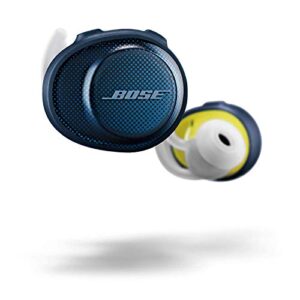 bose soundsport free, true wireless earbuds, (sweatproof bluetooth headphones for workouts and sports), midnight blue / citron