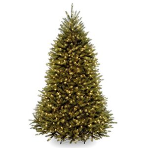 national tree company pre-lit artificial full christmas tree, green, dunhill fir, white lights, includes stand, 6 feet