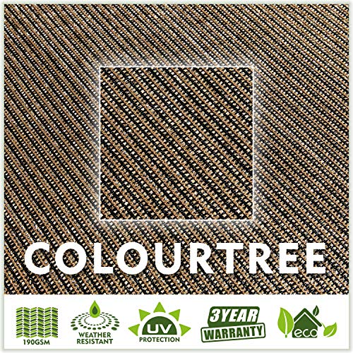 ColourTree 24' x 24' x 24' Brown Triangle Sun Shade Sail Canopy Awning Shelter Fabric Cloth Screen - UV Block UV Resistant Heavy Duty Commercial Grade - Outdoor Patio Carport - (We Make Custom Size)