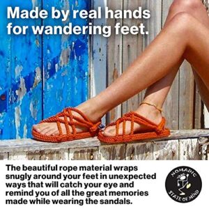 nomadic state of mind Moksha Sandal - Handmade Rope Shoes – Machine Washable – Comfortable & Lightweight – Vegan Friendly – For Women & Men (numeric_13)