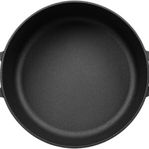 Amazon Basics Pre-Seasoned Cast Iron Round Dutch Oven Pot with Lid and Dual Handles, 7-Quart, Black