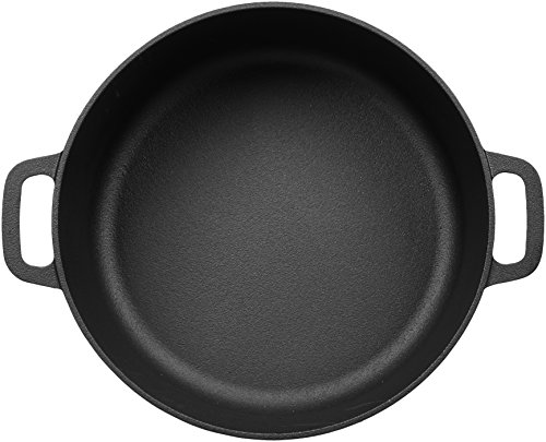 Amazon Basics Pre-Seasoned Cast Iron Round Dutch Oven Pot with Lid and Dual Handles, 7-Quart, Black