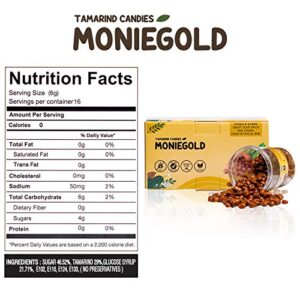 MONIEGOLD Chewy Tamarind Candy Weight 4.58 Ounce. made from fresh sweet & sour & spicy tamarind chewy (Pack of 2 )