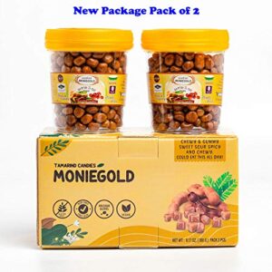 MONIEGOLD Chewy Tamarind Candy Weight 4.58 Ounce. made from fresh sweet & sour & spicy tamarind chewy (Pack of 2 )