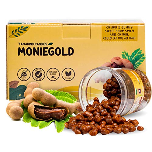 MONIEGOLD Chewy Tamarind Candy Weight 4.58 Ounce. made from fresh sweet & sour & spicy tamarind chewy (Pack of 2 )