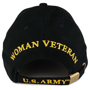 Officially Licensed US Army Woman Veteran Embroidered Structured Baseball Cap - Black