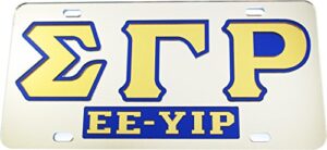 sigma gamma rho ee-yip mirror insert car tag license plate [silver - car/truck].