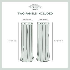 Exclusive Home Velvet Heavyweight Light Filtering Grommet Top Curtain Panel Pair, 54"x96", Winter White