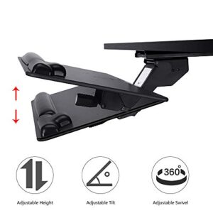 Furmix Adjustable Keyboard Tray Under Desk, Sturdy Platform with Gel Wrist Rest and Mouse Pad, Simply Adjust Height and Tilt for Comfort