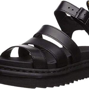 Dr. Martens Women's Blaire Sandal, Black Brando Leather, 8