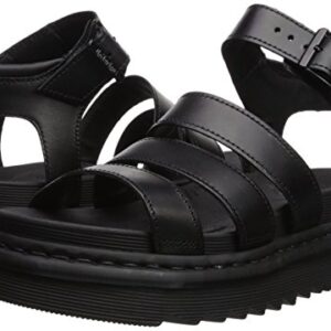 Dr. Martens Women's Blaire Sandal, Black Brando Leather, 8