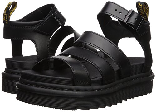 Dr. Martens Women's Blaire Sandal, Black Brando Leather, 8