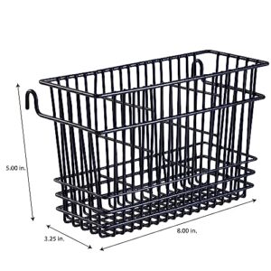 Kitchen Details Cutlery Basket | Hanging | Attach to Standard Dish Drying Rack | Utensil Caddy | Vinyl Coated | 3 Compartment | Black