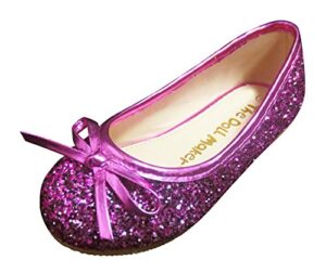 the doll maker glitter ballet flat-td171001b-1 fuchsia