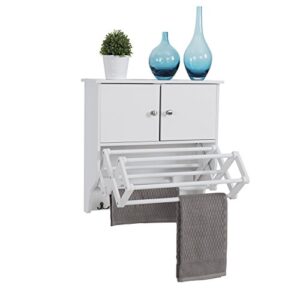 Danya B. Accordion Wall Mount Drying Rack with Cabinet,White