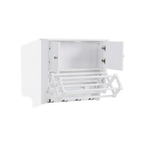 Danya B. Accordion Wall Mount Drying Rack with Cabinet,White