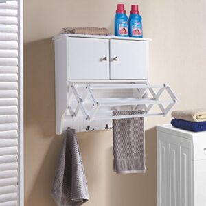 Danya B. Accordion Wall Mount Drying Rack with Cabinet,White