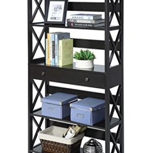 Convenience Concepts Oxford 5 Tier Bookcase with Drawer, Black