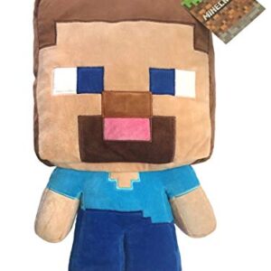 Jay Franco Mojang Minecraft Steve Plush Pillow Buddy - Super Soft Polyester Microfiber, 16 inch (Official Product)