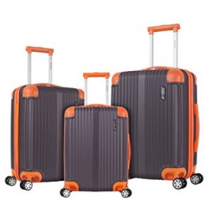 Rockland Berlin Hardside Expandable Spinner Wheel Luggage Set, Charcoal, 3-Piece (20/24/28)