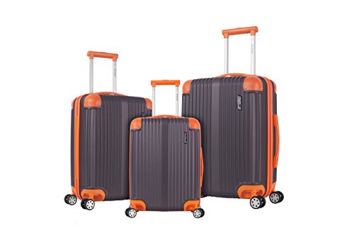 Rockland Berlin Hardside Expandable Spinner Wheel Luggage Set, Charcoal, 3-Piece (20/24/28)