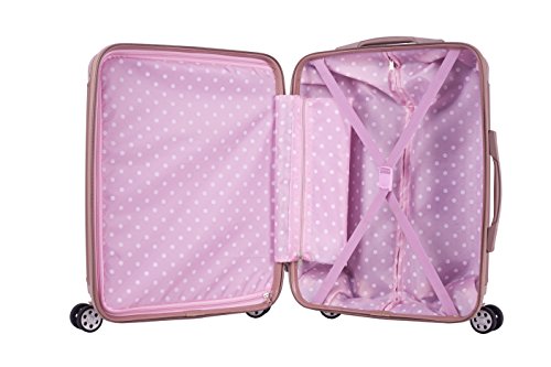 Rockland Berlin Hardside Expandable Spinner Wheel Luggage Set, Rose Gold, 3-Piece (20/24/28)