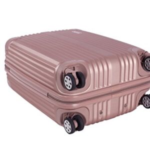 Rockland Berlin Hardside Expandable Spinner Wheel Luggage Set, Rose Gold, 3-Piece (20/24/28)