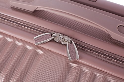 Rockland Berlin Hardside Expandable Spinner Wheel Luggage Set, Rose Gold, 3-Piece (20/24/28)