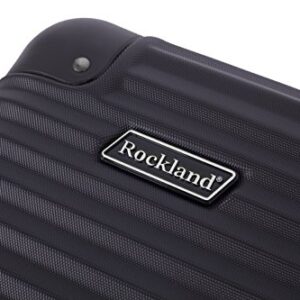 Rockland Berlin Hardside Expandable Spinner Wheel Luggage, Black, 3-Piece Set (20/24/28)