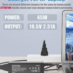 45W 19.5V 2.31A Laptop Power Adapter Charger for HP 741727-001 721092-001 719309-001 HSTNN-DA40 ADP-45WD B, Compatible with Pavilion TouchSmart 11 13 15 Series Notebook