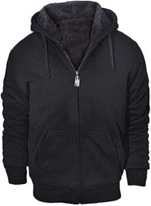 geek lighting hoodies for men heavyweight fleece sweatshirt - full zip up thick sherpa lined