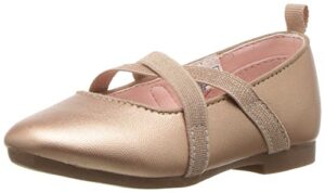 oshkosh b'gosh baby-girl's flora ballet flat, rose, 7 m us toddler