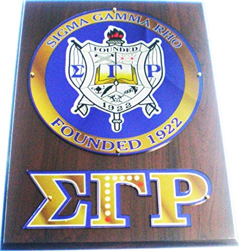 Cultural Exchange Sigma Gamma Rho Circle Crest Wooden Wall Plaque [Brown - 12" x 9"]