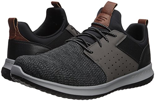 Skechers Men's Classic Fit-Delson-Camden Sneaker, Black/Grey, 11.5 Wide US