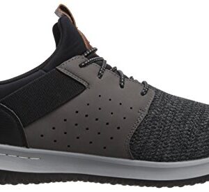 Skechers Men's Classic Fit-Delson-Camden Sneaker, Black/Grey, 11.5 Wide US