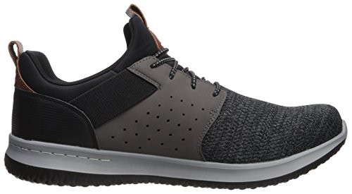 Skechers Men's Classic Fit-Delson-Camden Sneaker, Black/Grey, 11.5 Wide US