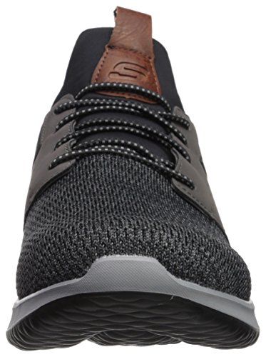 Skechers Men's Classic Fit-Delson-Camden Sneaker, Black/Grey, 11.5 Wide US