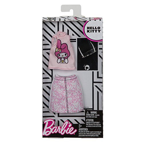 Barbie Fashions Hello Kitty Pink Top & Patterned Skirt