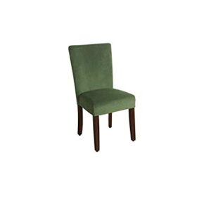 HomePop Parsons Classic Upholstered Accent Dining Chair, Set of 2, Dark Green Velvet