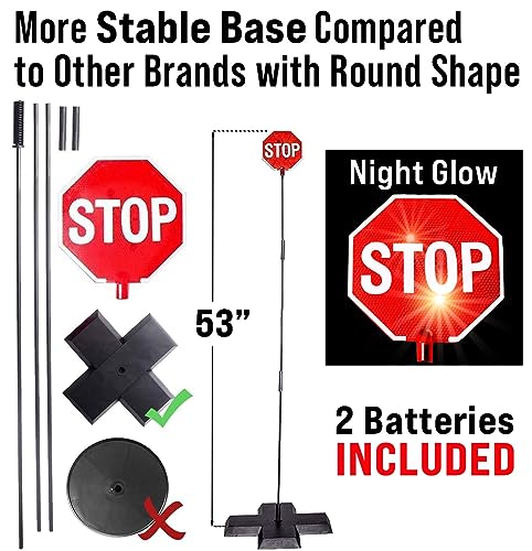 LED Stop Sign Parking Assistant for Garage with Flashing Signal