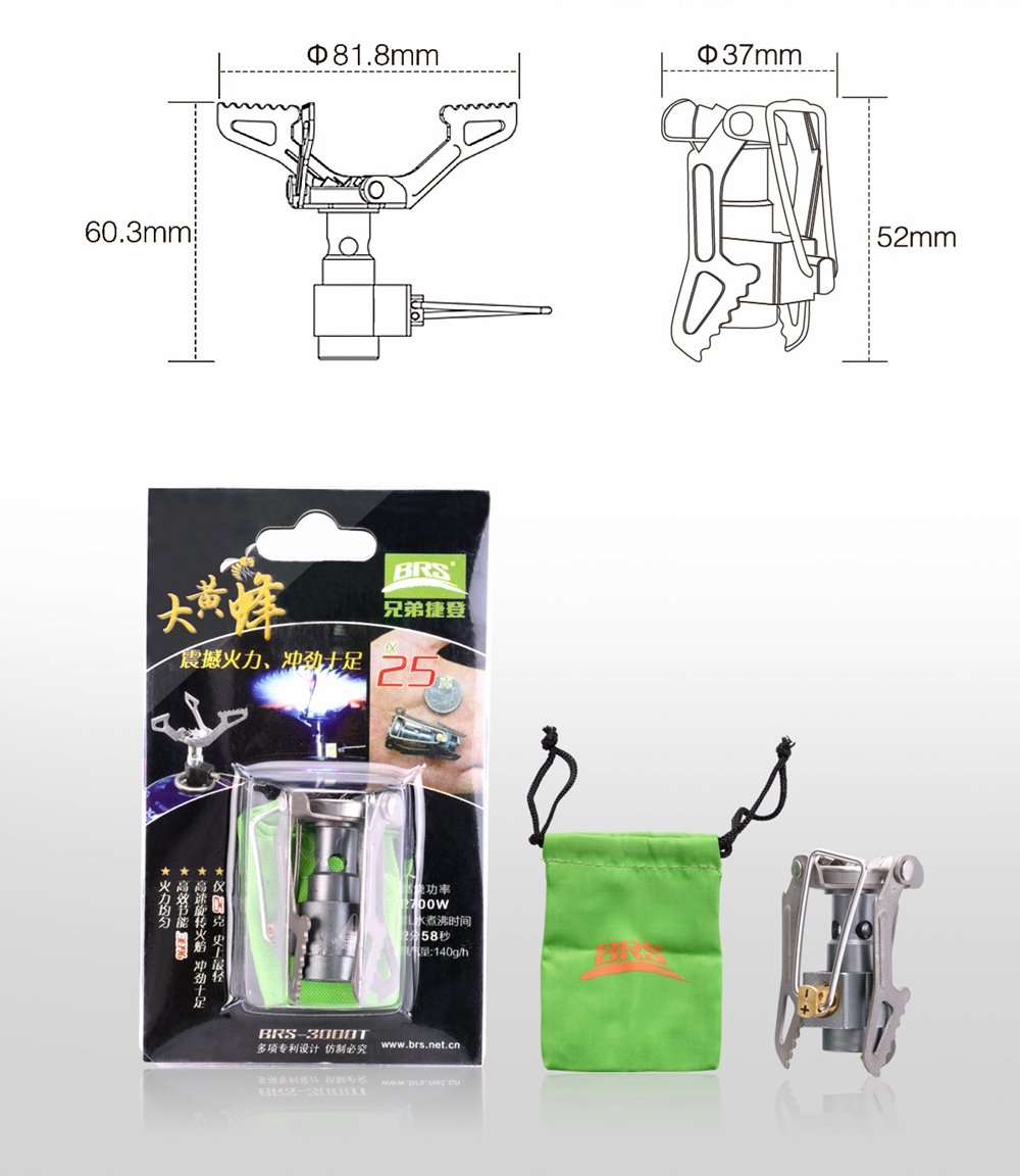 SUNRIS BRS-3000T Mini Camping Stove Ultralight 25g for BBQ Picnic Cookout