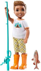 barbie camping fun boy w/fishing pole