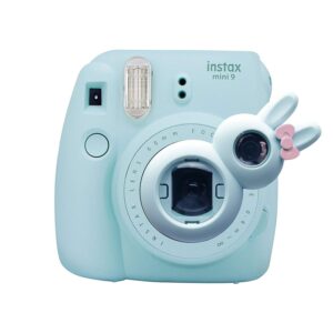 hellohelio cute bunny selfie and close up lens shot mirror compatible for fujifilm mini9 mini 8 mini10s hellokitty instant camera (ice blue)