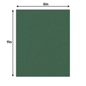 Hunter Green 5x7 Backing Board - Uncut Photo Mat Board (10-Sheets)