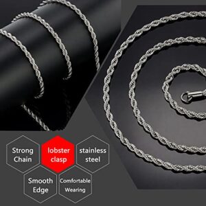 HolyFast Twist Chain Necklace - Stainless Steel Rope Jewelry for Men & Women