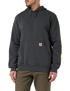 carhartt men's loose fit midweight sweatshirt, carbon heather, xx-large tall